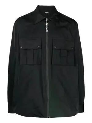 Balmain Zip-fastening Utility Shirt - Black