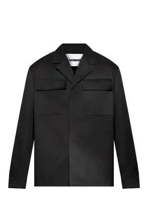 JIL SANDER Button-up Cotton Jacket - Black