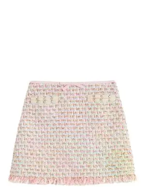 Valentino Garavani Ribbon Tweed Mini Skirt - Pink