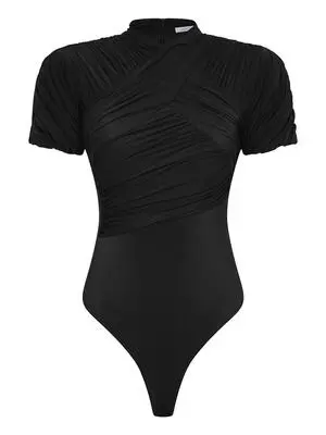 Rachel Gilbert Juniper Ruched Bodysuit Black
