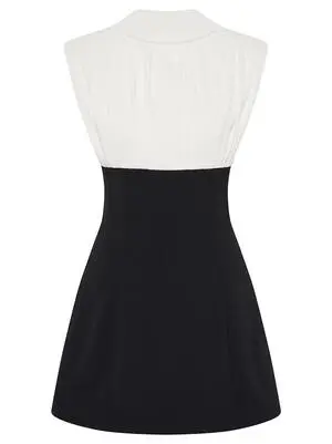 Rachel Gilbert Dion Pleated Mini Dress - Black,white