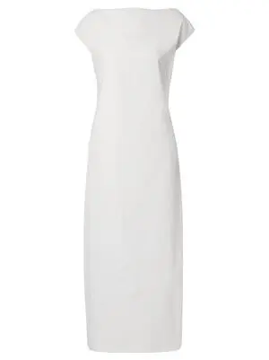Khaite Ayame Open-back Cotton-canvas Midi Dress - White