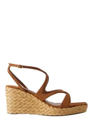 JIMMY CHOO Ayla 85 Suede Platform Espadrilles Tan