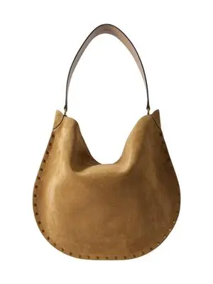 Isabel Marant Oskan Studded Suede Tote - Brown