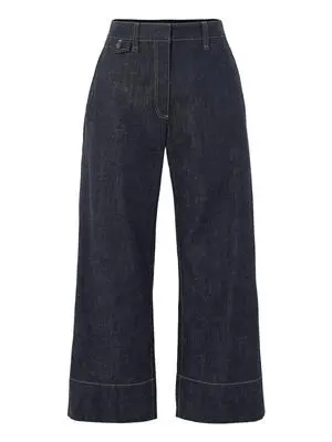Brunello Cucinelli Cropped Wide-leg Jeans - Blue