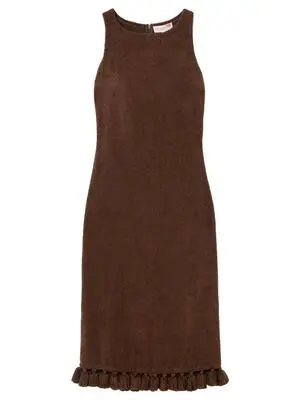 Cap D'antibes Aurelia Tasseled Cotton-terry Midi Dress - Brown