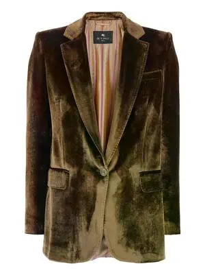 Etro Velvet Single-button Blazer - Brown