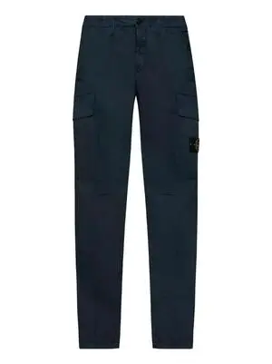 Stone Island Cotton Twill Cargo Trousers - Blue