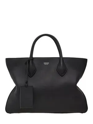 FERRAGAMO Monogram Structured Tote Bag - Black
