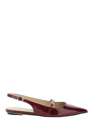 STUART WEITZMAN Emilia Patent Leather Slingback Flat Pumps - Red