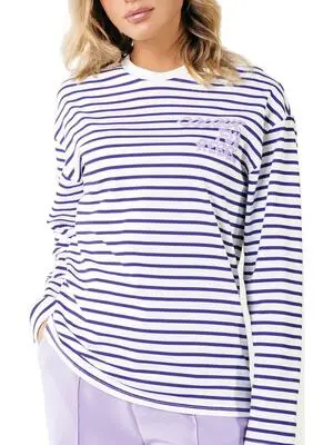 COLOURFUL REBEL Logo Wave Stripe Longsleeve Tee - Liberty Purple