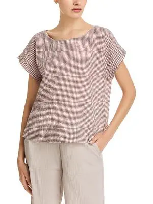 Eileen Fisher Ballet Neck Square Top - Cocoa