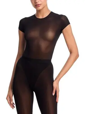 Wardrobe.NYC Sheer Bodysuit - Black