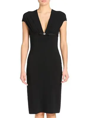 Versace Plunging Neck Dress - Black