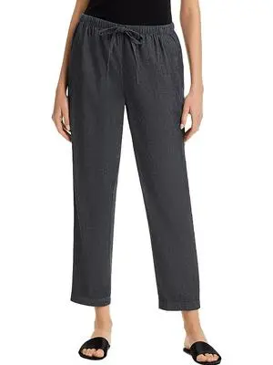 Eileen Fisher Drawstring Tapered Ankle Pants - Denim