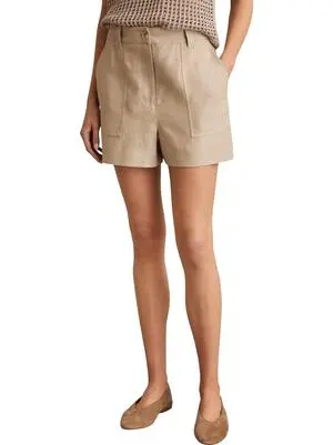 REISS Ashby Linen Shorts - Neutral