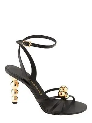 FERRAGAMO Karina Sphere Sandal - Nero