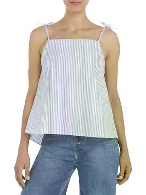 Tommy Hilfiger Striped Organic Cotton Top - White