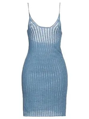 MIISTA Mini Bodycon Ribbed-knit Dress - Blue