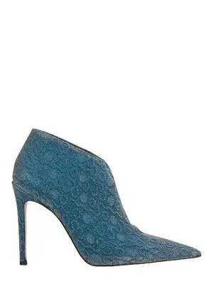 Luciano Padovan Lamé Ankle Boots - Azure