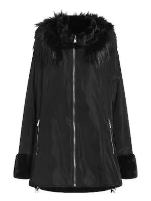 BALDININI Trend Coat In Polyester, Acrylic, And Modacrylic - Black