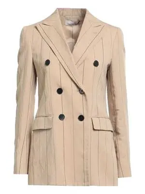 LARDINI Viscose-blend Striped Blazer - Beige