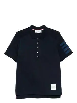 Thom Browne 4-bar Stripe Cotton Polo Shirt - Blue