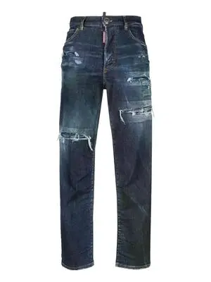 Dsquared2 Distressed High-waisted Jeans - Blue