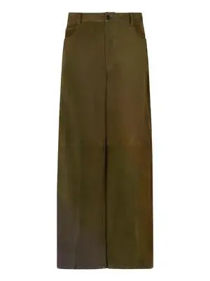 Marni Leather Wide-leg Trousers - Green