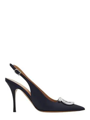 FERRAGAMO Maxi Gancini Slingback Pump - Blue
