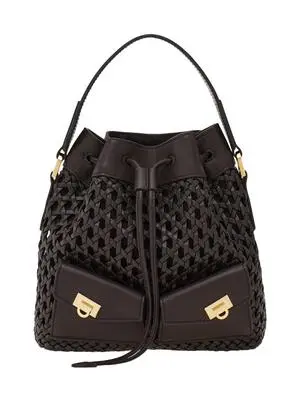 FERRAGAMO Multipocket Bucket Bag - Brown