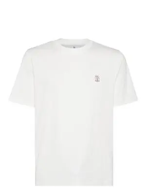 Brunello Cucinelli Jersey T-shirt With Logo - Off-white