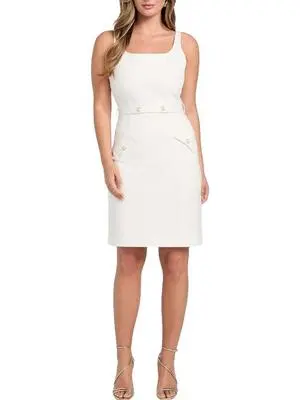 MARCIANO Gwen Sleeveless Sheath Dress - White Peaks