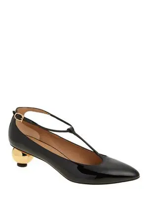 FERRAGAMO Tania T-strap Pointed Toe Pump - Nero