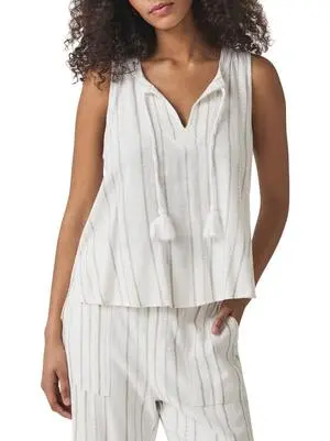 Splendid Layla Stripe Tank White/ Fawn