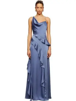 AMUR Sara Heavy Charmeuse Gown - Dusk Blue