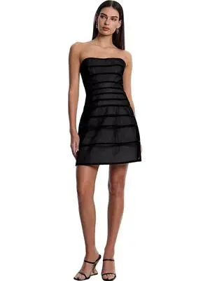 Bcbgmaxazria Sheer Strapless Mini Dress - Black
