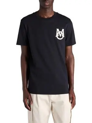 Moncler Monogram Logo Cotton T-shirt - Navy
