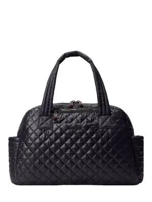 Mz Wallace Jimmy Deluxe Quilted Nylon Duffle Bag - Black