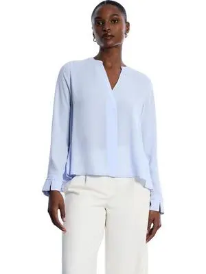 Bcbgmaxazria Pleated Back Blouse - Cloud