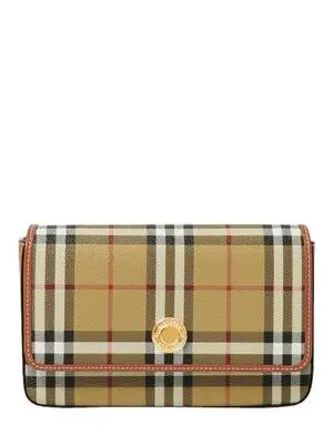 Burberry Hampshire Check Coated Canvas Crossbody Bag - Vintage Check/ Briar Brown
