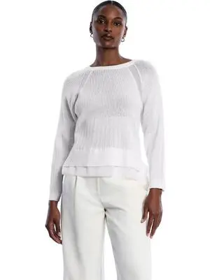 Bcbgmaxazria Pointelle Knit Sweater - Chalk