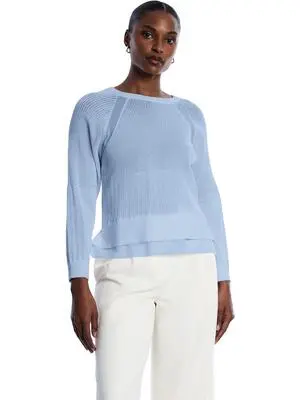 Bcbgmaxazria Pointelle Knit Sweater - Cloud