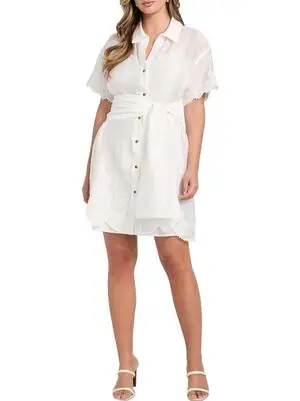 MARCIANO Mindy Embroidered Shirtdress - White Peaks