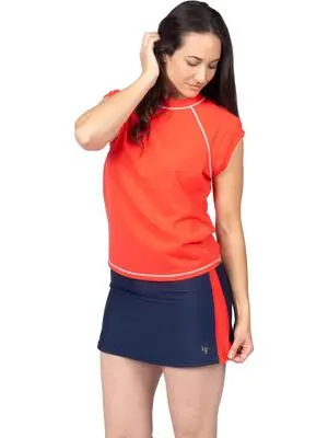 LINE IN THE SAND Skort With Built-in Shorts - Marine W/ Sea Rose