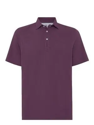 Brunello Cucinelli Piqué Polo Shirt Burgundy