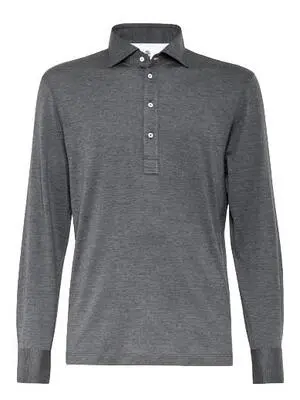 Brunello Cucinelli Jersey Polo Shirt - Dark Grey