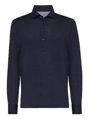 Brunello Cucinelli Jersey Polo Shirt - Navy Blue