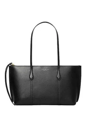 Tory Burch Small Perry Leather Zip Tote - Black