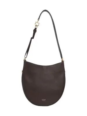 FERRAGAMO Medium Smile Leather Hobo Bag - Testa Di Moro/ Moss